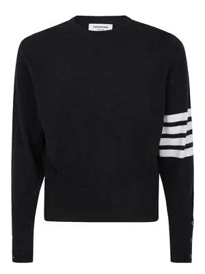 Thom Browne Tricolore Sleeve Jumper - Grey