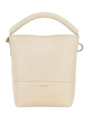 Burberry B Clip Mini Bucket Bag In Smooth Calfskin Leather - White