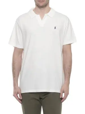 Polo Ralph Lauren Cotton And Linen Polo Shirt With Logo - Blue 1