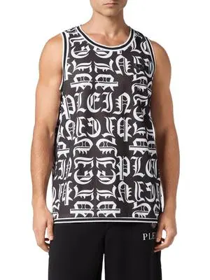 Philipp Plein Gothic Cotton Tank Top - Black