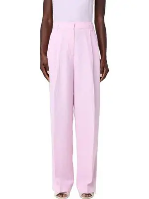 Fabiana Filippi Linen Blend Wide Leg Trousers - Pink