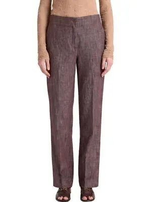 Momoni Cotton Tailored Trousers - Brown