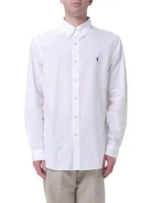 Polo Ralph Lauren Slim Fit Stretch Cotton Shirt With Button-down Collar And Pony Logo - White