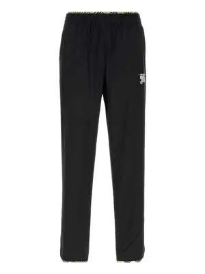 Burberry Technical Jersey Jogging Pants With Equestrian Knight Logo - Black