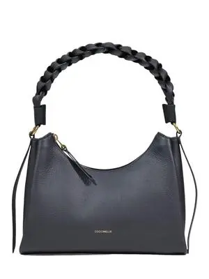 COCCINELLE Braided Handle Shoulder Bag - Black