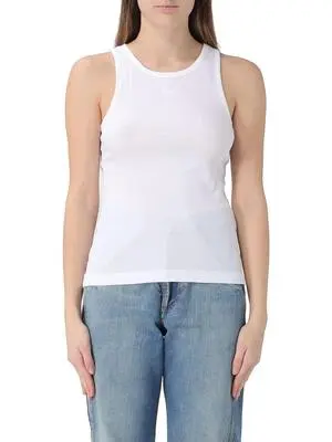 GANNI Ribbed Tank Top - White