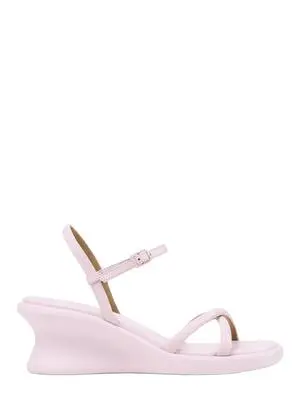 Camper Louise Leather Wedge Sandals - Pink