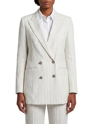 Jacob Cohen Pinstriped Double-breasted Blazer - White