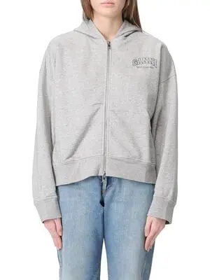 GANNI Zip Through Hoodie - Yellow Cream
