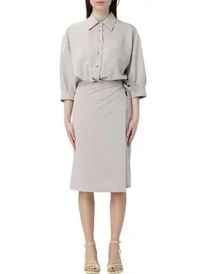 Pinko Viscose Wrap Shirt Dress - Grey