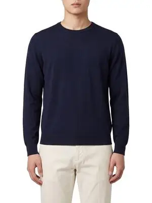 Fedeli Fedeli Virgin Wool Crewneck Sweater Blue