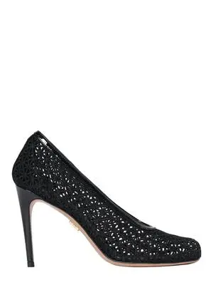 FERRAGAMO Macramé Lace Pumps With Stiletto Heel - Black