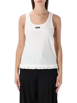 ROTATE BY BIRGER CHRISTENSEN Sleeveless Frill Hem Tank Top - White