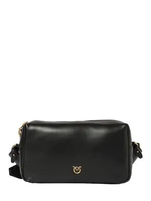 Pinko Horizontal Leather Shoulder Bag - Black