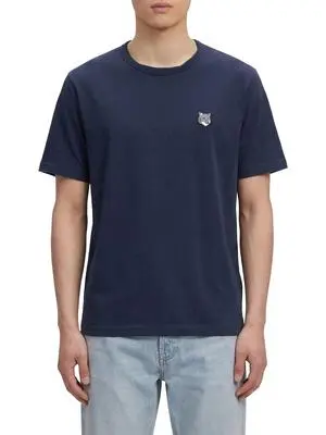 Maison Kitsuné Organic Cotton T-shirt With Logo - Navy