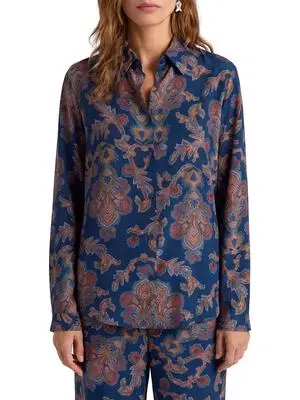 Momoni Momonì Printed Silk Shirt Blue