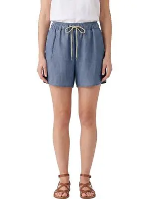 Jacob Cohen Linen Blend Drawstring Shorts - Indigo