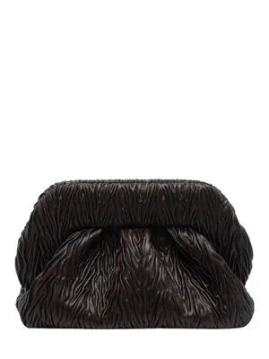 THEMOIRE Themoirè Bios Embossed Vegan Leather Clutch Brown