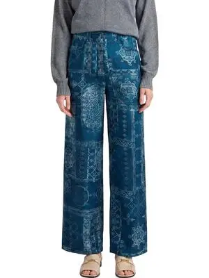 Momoni Silk Palazzo Trousers - Blue