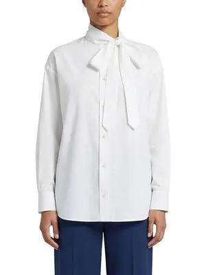 Kenzo Cotton Poplin Shirt With Pussybow Detail - White
