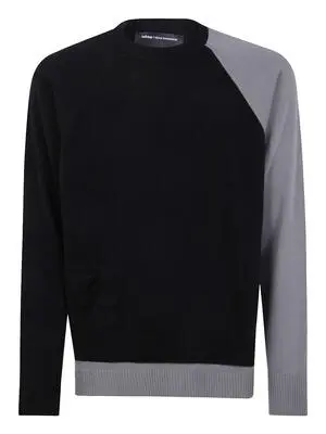 Y3 Color-blocked Crewneck Sweater - Black