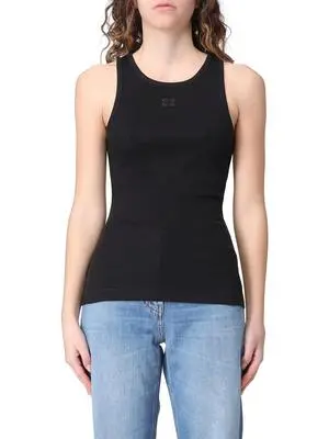 GANNI Ribbed Tank Top - Black