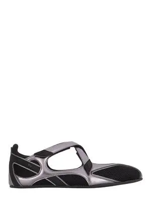 Attico Bi-mesh Mary Jane Flats - Black
