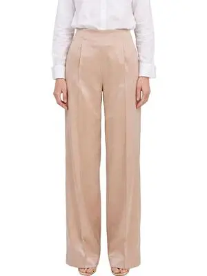 Alberta Ferretti Silk Trousers - Beige