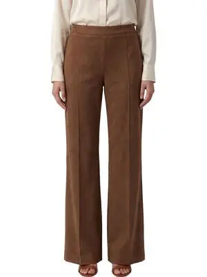 Alberta Ferretti Silk Trousers - Brown