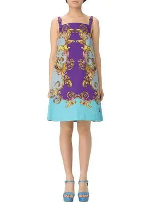 Versace Printed Strappy Dress - Violet
