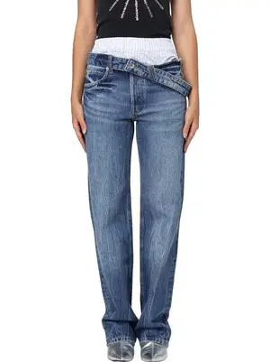 Alexander Wang High-waisted Straight Jeans With Asymmetric Design - Blue