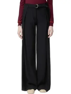 Loewe Wide Leg Wool Trousers - Black