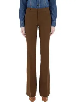 PT TORINO Pt Torino Stretch Cotton Flared Trousers Biscuit