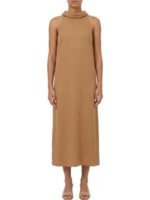Loulou De Saison Silk Midi Dress - Beige