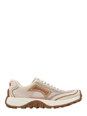 Camper Twins Recycled Polyester Lace-up Sneakers With Contrast Stitching - Beige