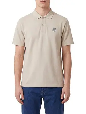 Maison Kitsuné Cotton Polo Shirt With Logo - Beige