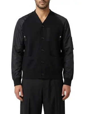 Sacai Cotton Blend Cardigan - Black