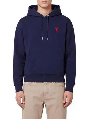 AMI Paris Hoodie With Embroidered Logo - Blue