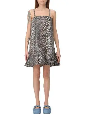 GANNI Leopard Print Mini Dress - Multicolor