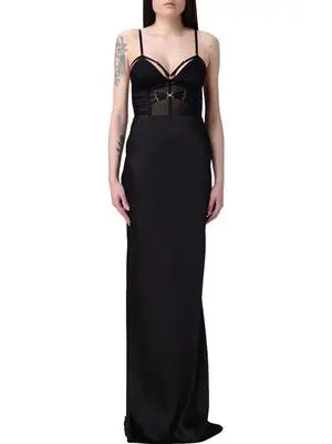 Elisabetta Franchi Elisabetta Franchi Corset Satin Maxi Dress Black