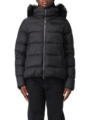 COLMAR Quilted Down Jacket With Fur Trimmed Hood - Black
