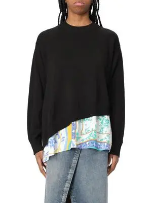 Moschino Sweater With Printed Underlayer - Black
