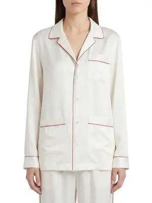 TOM FORD Silk Shirt With Classic Collar - Beige
