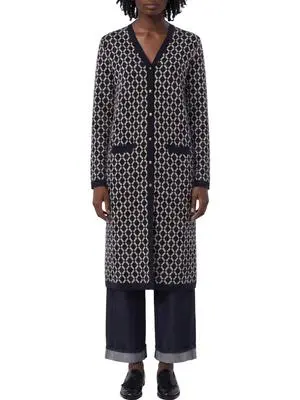 Max Mara Rhombus Wool Cardigan - Blue