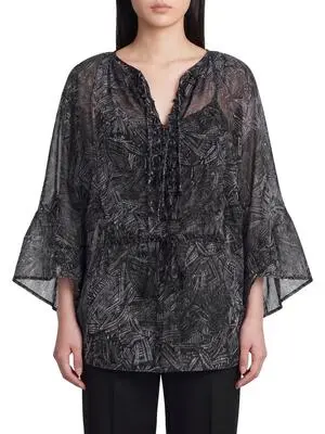 Isabel Marant Étoile Printed Silk Blouse - Black