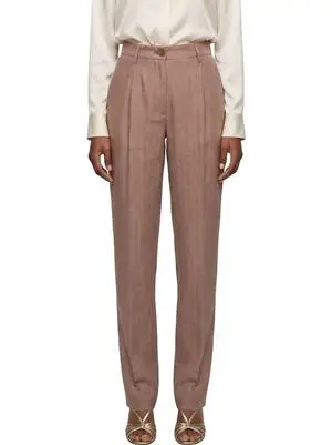 Jacob Cohen Slim Fit Linen Blend Trousers - Pink