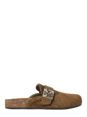 Tory Burch Buckled Suede Clogs - Brown