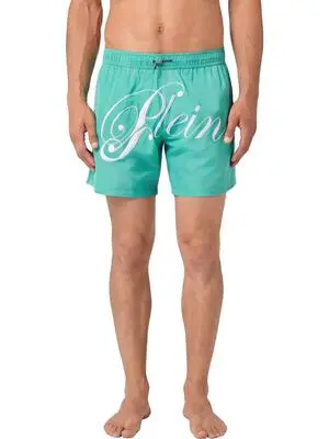 Philipp Plein Technical Fabric Swim Shorts With Embroidered Logo - Green