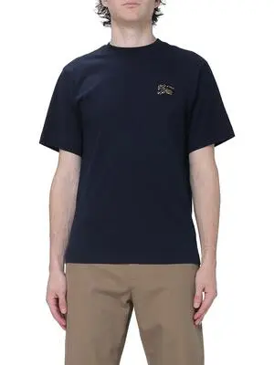Burberry Cotton T-shirt With Crew Neck And Equestrian Knight Logo Detail - Navy