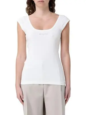 Pinko Cotton Top With Logo - White